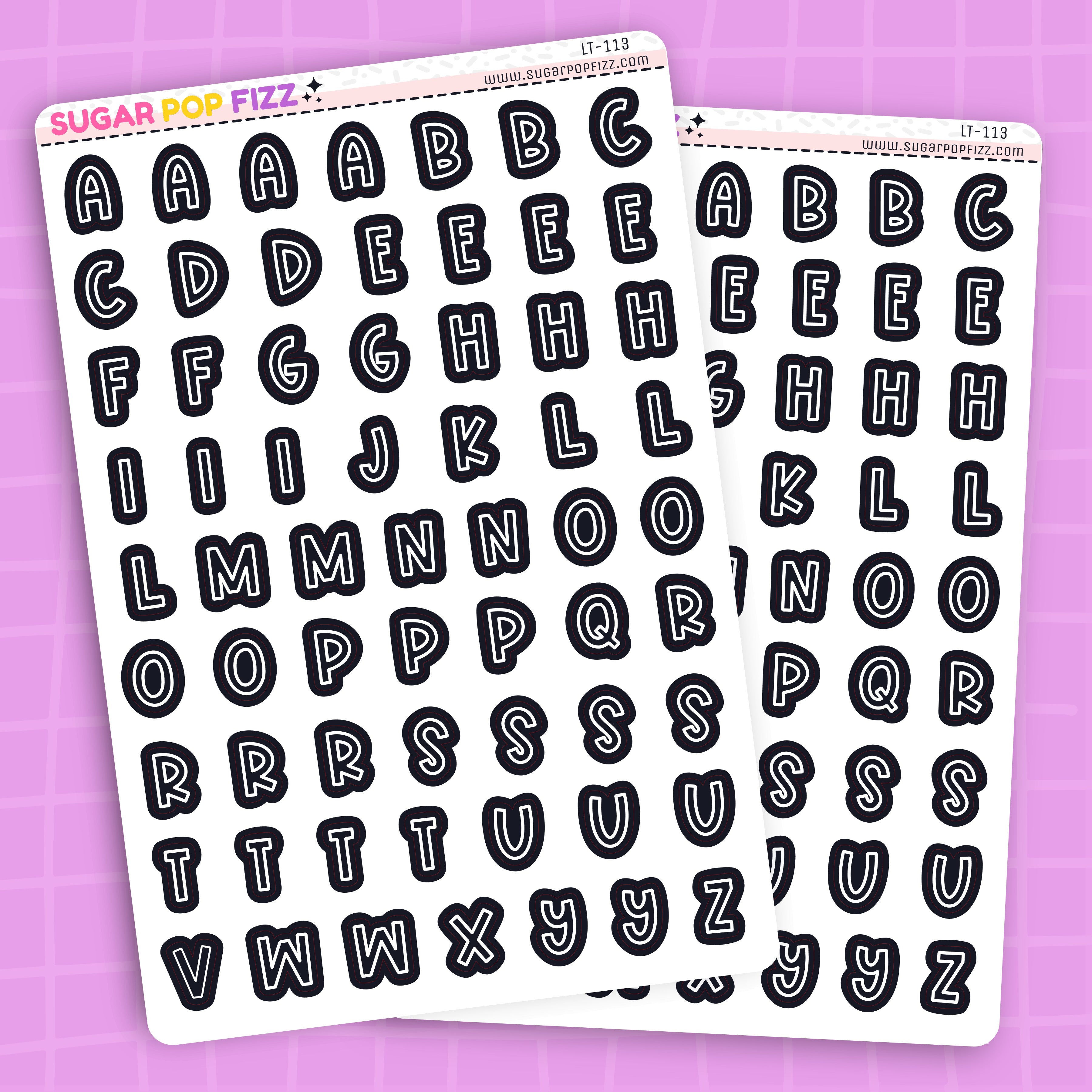Font D LETTERS (BLACK) - LT113 – Sugar Pop Fizz